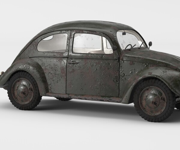 ArtStation - VW Style Beetle Bug Old Rusty WW2 Wrecked Car | Resources