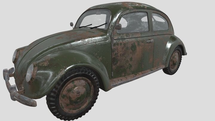 ArtStation - VW Style Beetle Bug Old Rusty WW2 Wrecked Car | Resources