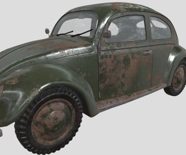 ArtStation - VW Style Beetle Bug Old Rusty WW2 Wrecked Car | Resources