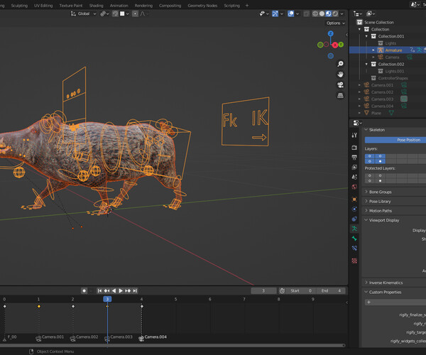 ArtStation - Fur Wild Boar Rigged and Animation in Blender | Game Assets