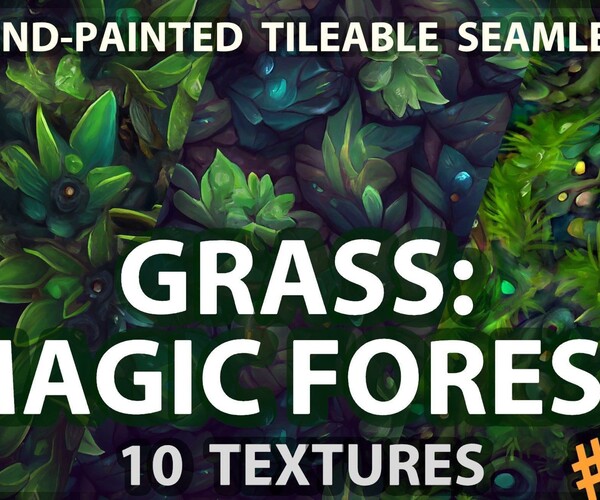 ArtStation - Grass Magic Forest Floor: 10 TEXTURES (Hand-painted ...