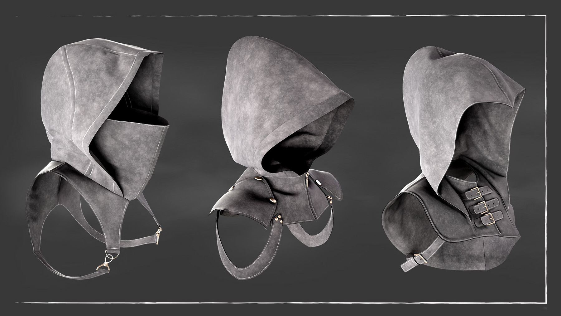 ArtStation - 3 medieval hoods /Marvelous Designer / 4k Textures/Smart ...
