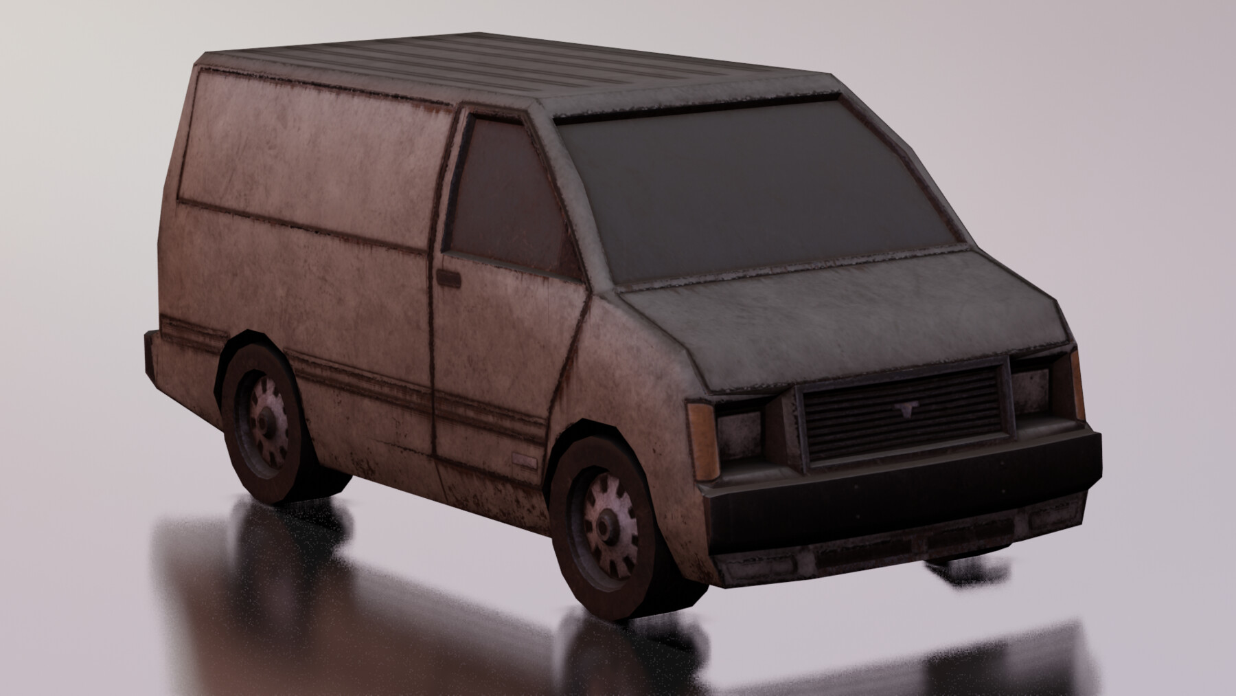 ArtStation - RUSTED DIRTY VAN LOW POLY GAME READY | Game Assets