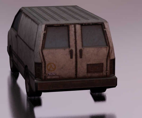 ArtStation - RUSTED DIRTY VAN LOW POLY GAME READY | Game Assets