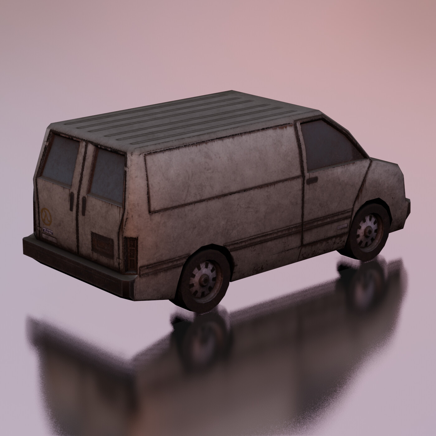 ArtStation - RUSTED DIRTY VAN LOW POLY GAME READY | Game Assets