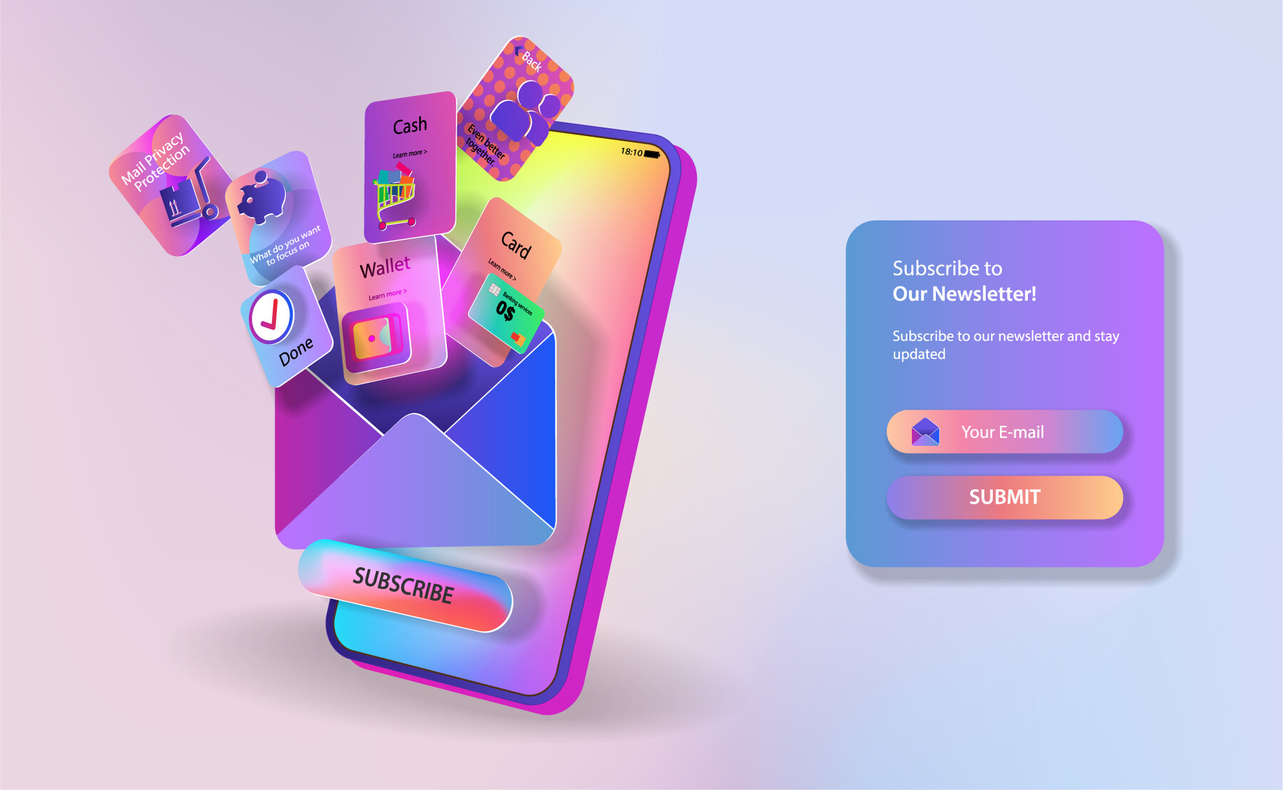 ArtStation - Subscribe button on the mobile phone screen and an ...