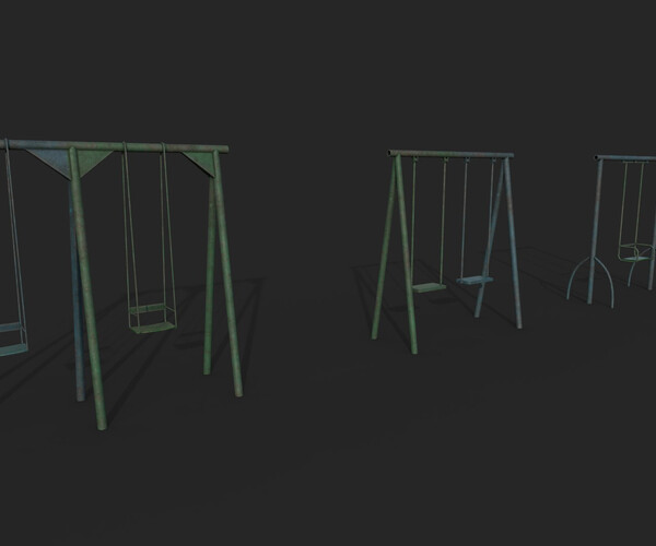 ArtStation - Swing Set For Playground | Game Assets