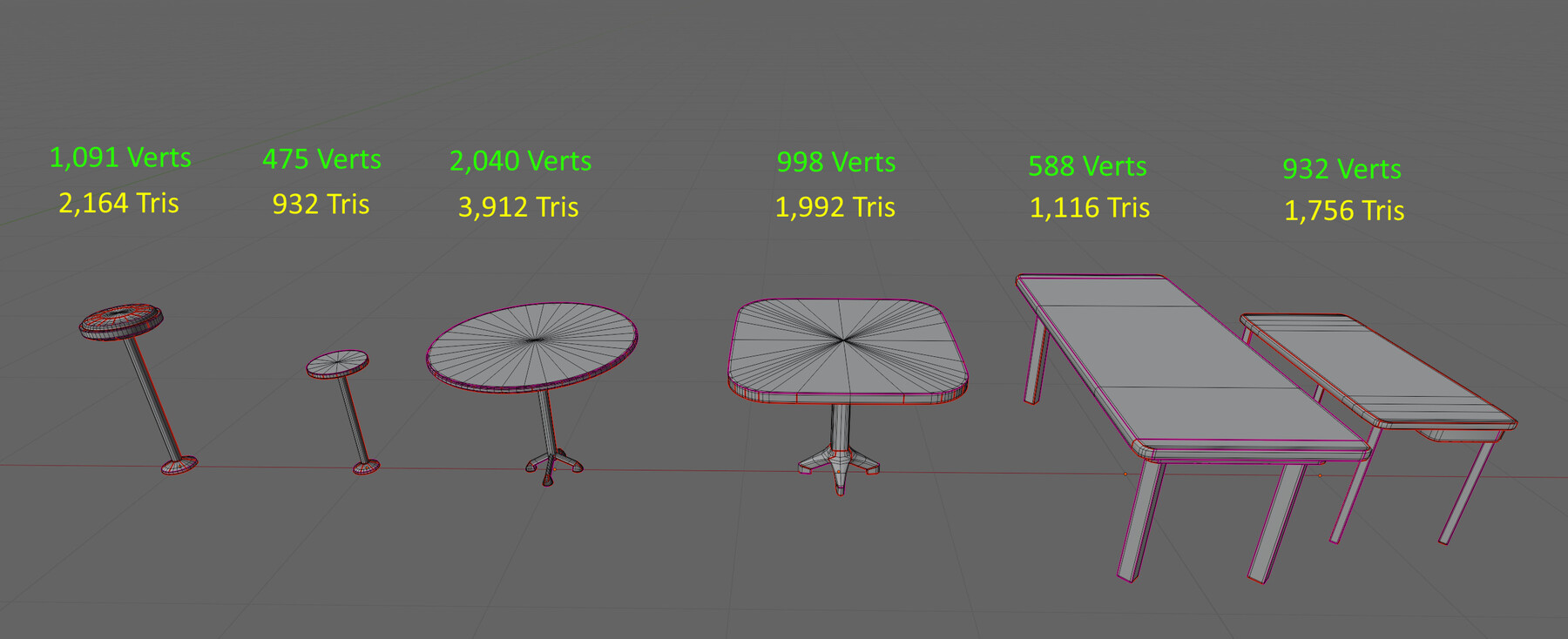 ArtStation - Chairs and Tables | Game Assets