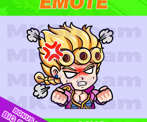 ArtStation - Twitch emotes jojo giorno giovanna rage | Artworks
