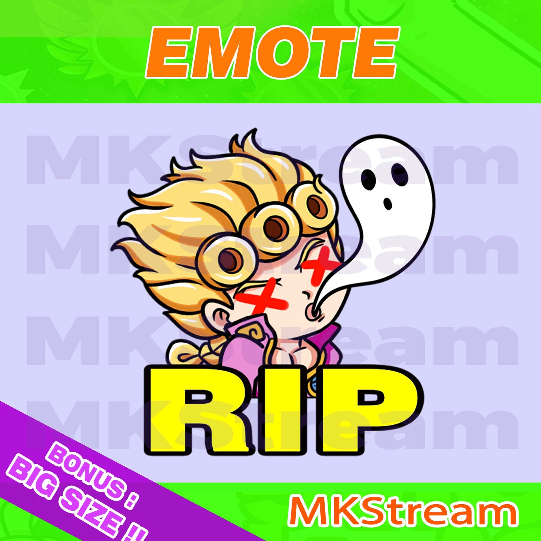 ArtStation - Twitch emotes jojo giorno giovanna rip dead | Artworks