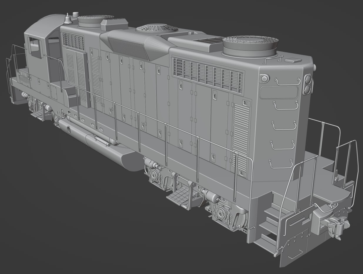 ArtStation - Diesel Train Locomotive EMD GP20 | Game Assets