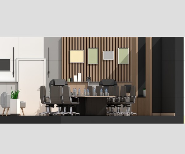 ArtStation - Low-poly 3D model of modern office interior | Resources