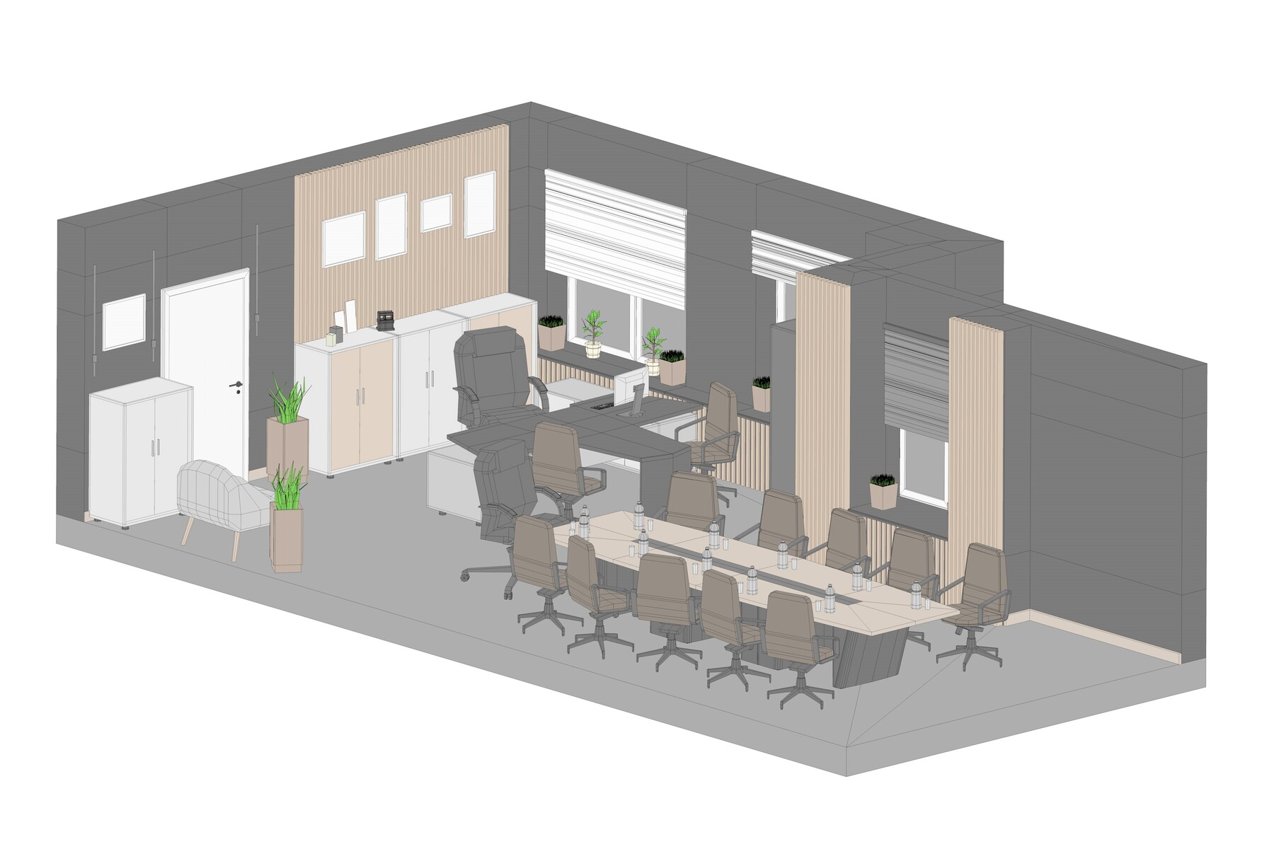 ArtStation - Low-poly 3D model of modern office interior | Resources