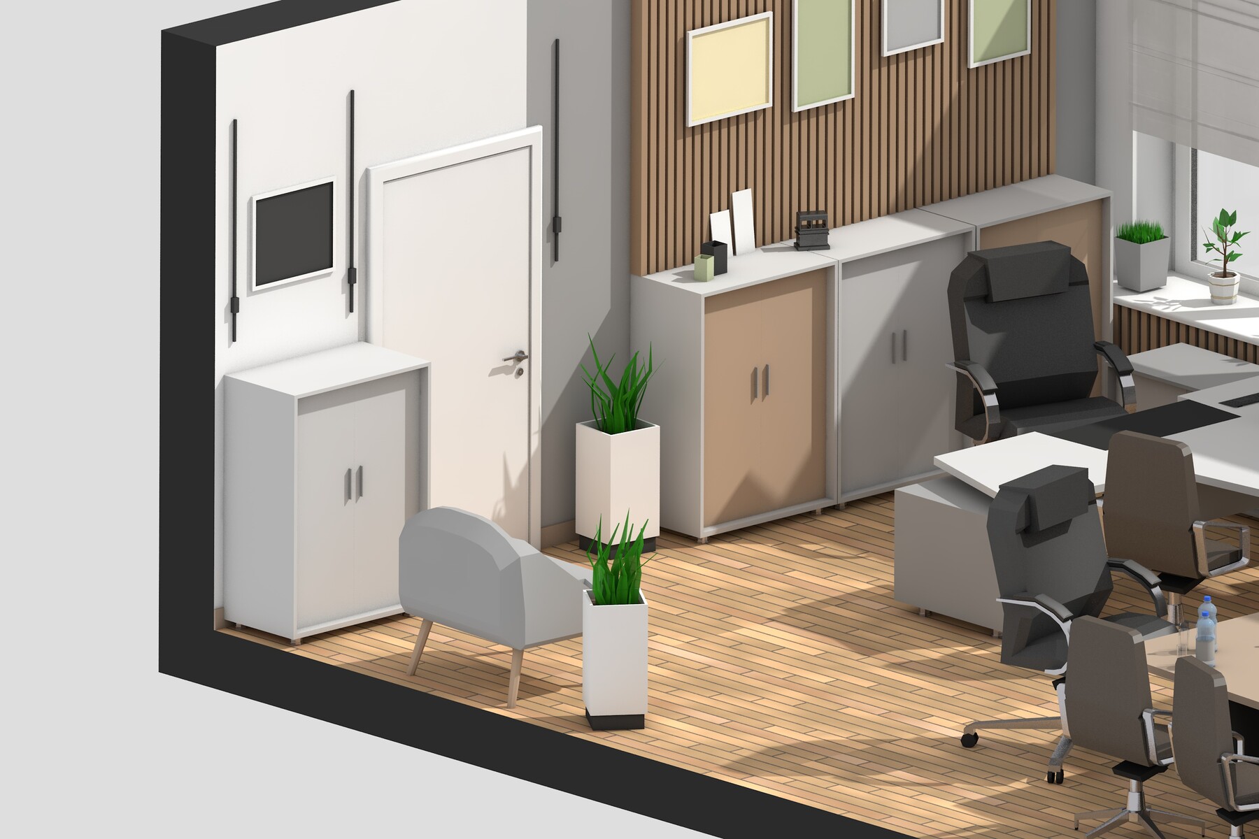 ArtStation - Low-poly 3D model of modern office interior | Resources