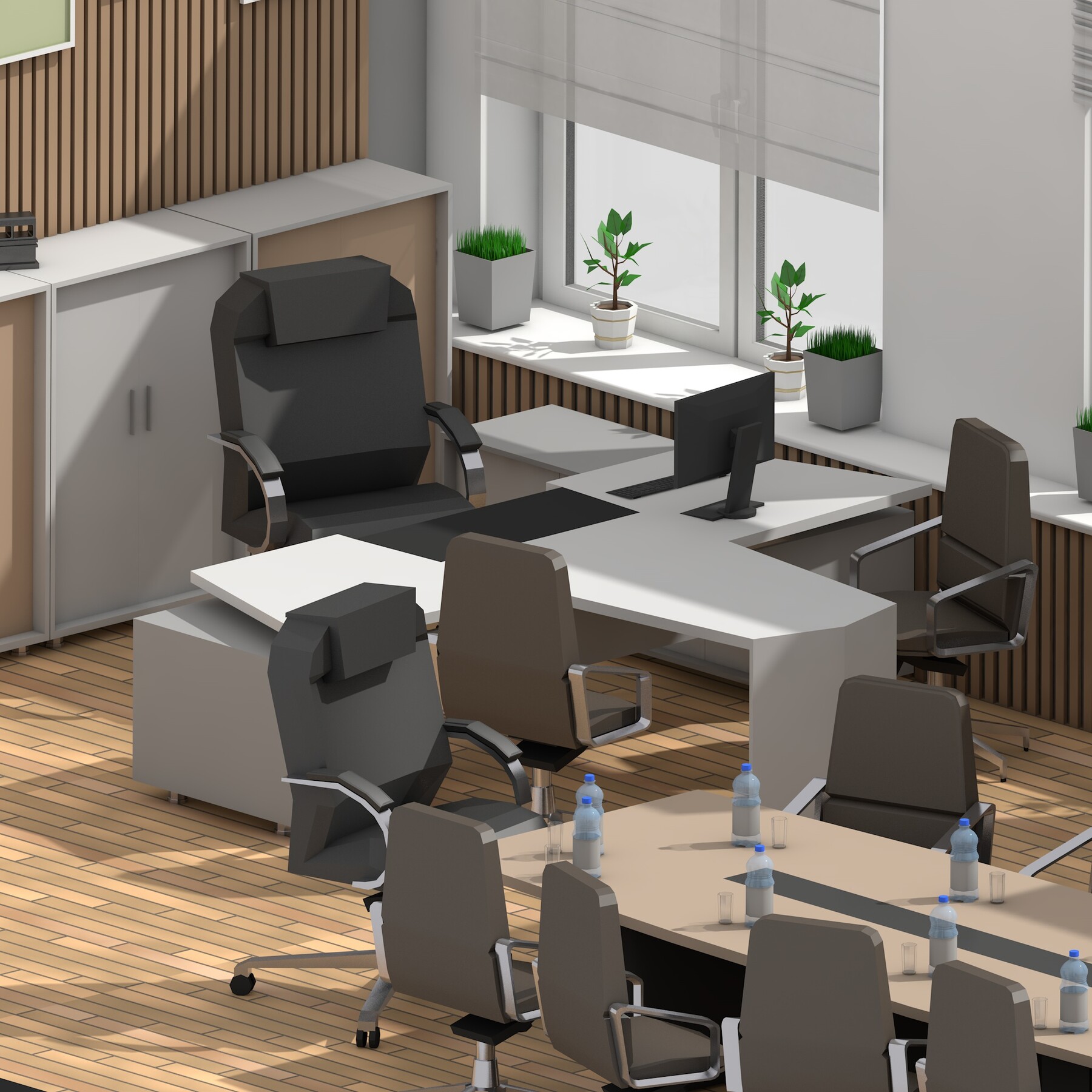 ArtStation - Low-poly 3D model of modern office interior | Resources