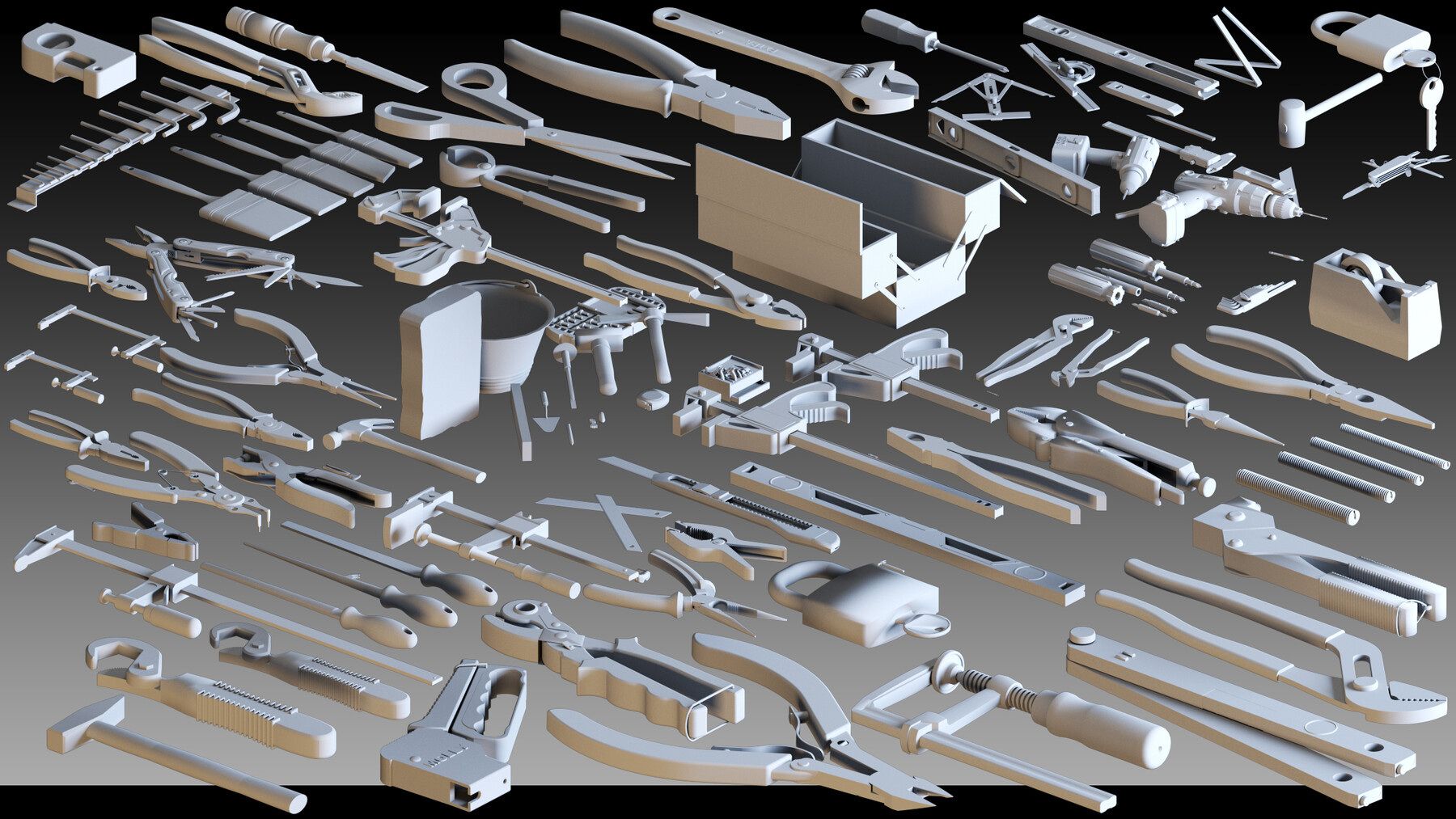 ArtStation - +120 Industrial Tools- Vol 02- Kitbash- High detail 3d ...