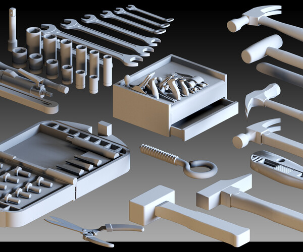 ArtStation - +120 Industrial Tools- Vol 02- Kitbash- High detail 3d ...
