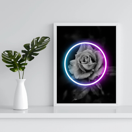 ArtStation - Neon Printable Wall Art, Digital Print, Elegant Flower ...