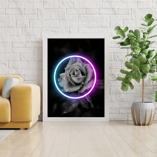 ArtStation - Neon Printable Wall Art, Digital Print, Elegant Flower ...