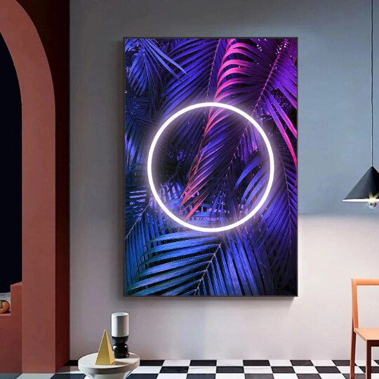 ArtStation - Neon Printable Wall Art, Elegant Flower Painting, Beige ...