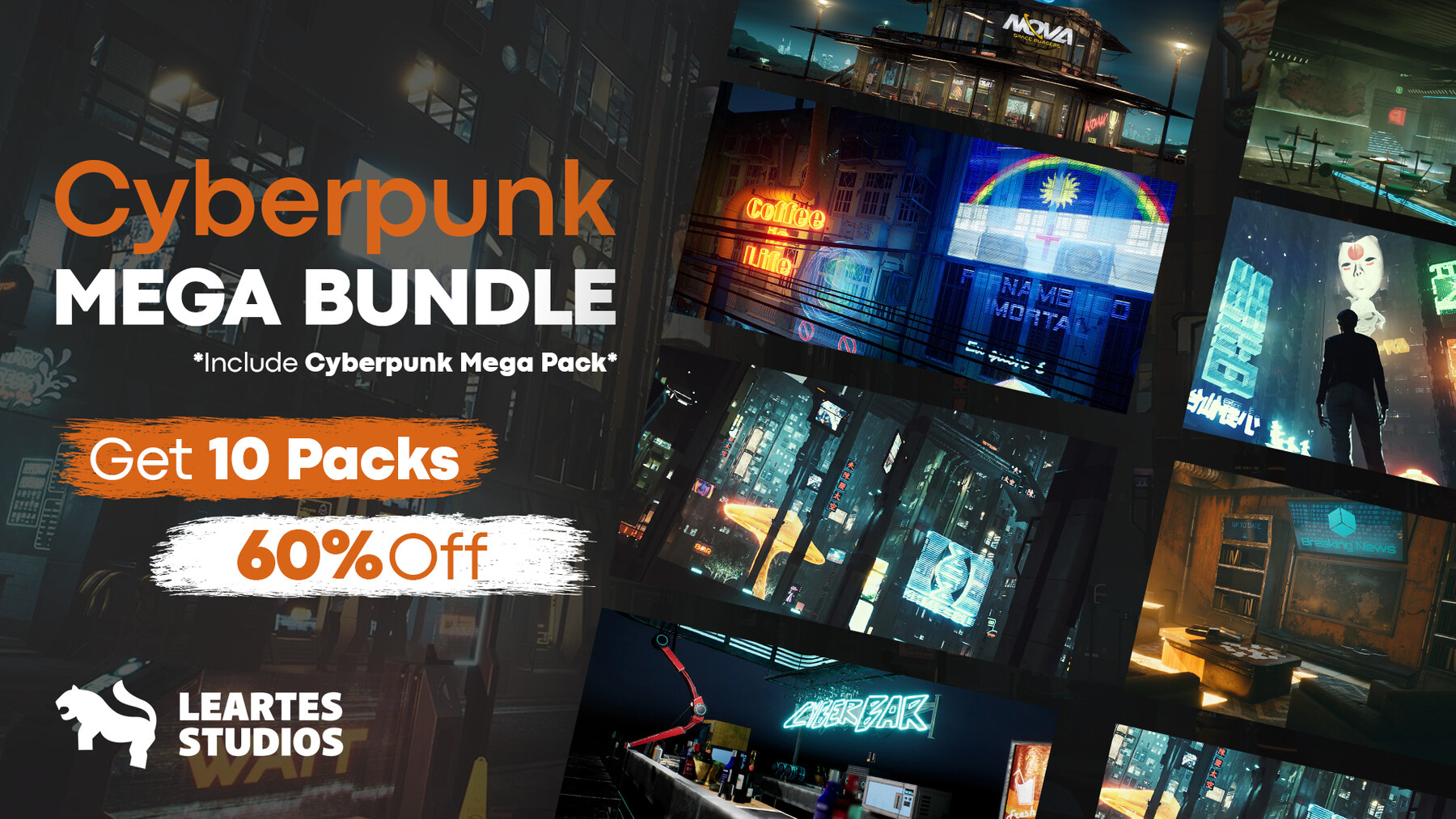 ArtStation - Cyberpunk Environment MegaBundle / 10 packs in 1 | Game Assets