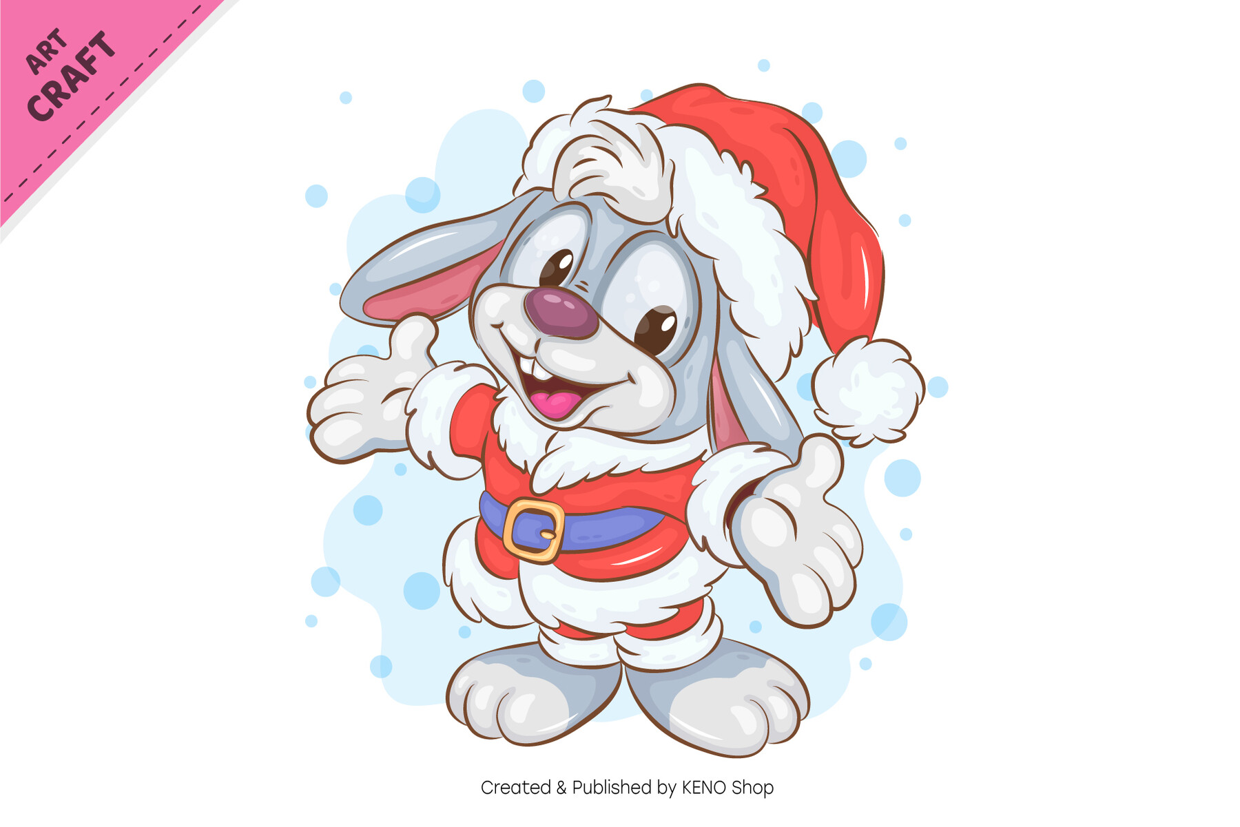 ArtStation - Bundle of Christmas Bunnies 03. Clipart. | Artworks