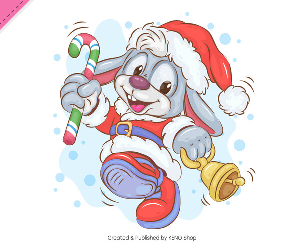 ArtStation - Bundle of Christmas Bunnies 03. Clipart. | Artworks