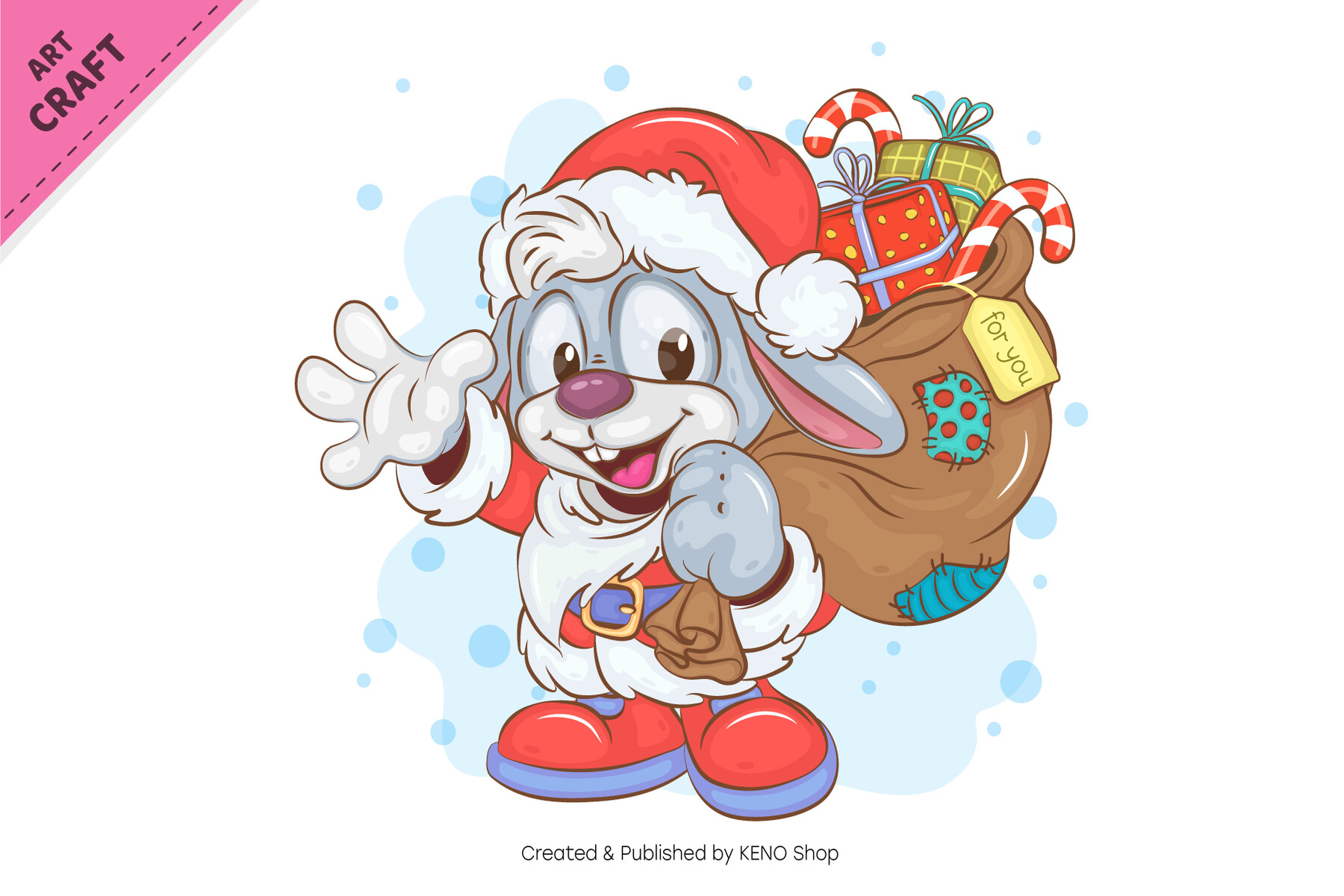 ArtStation - Bundle of Christmas Bunnies 03. Clipart. | Artworks