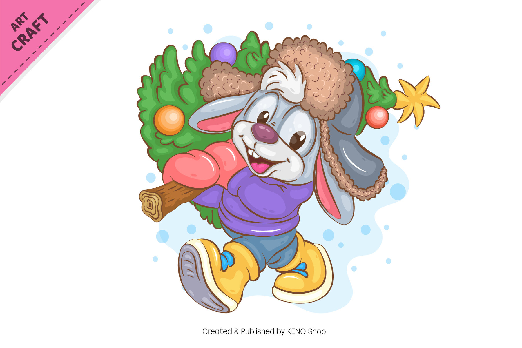 ArtStation - Bundle of Christmas Bunnies 03. Clipart. | Artworks