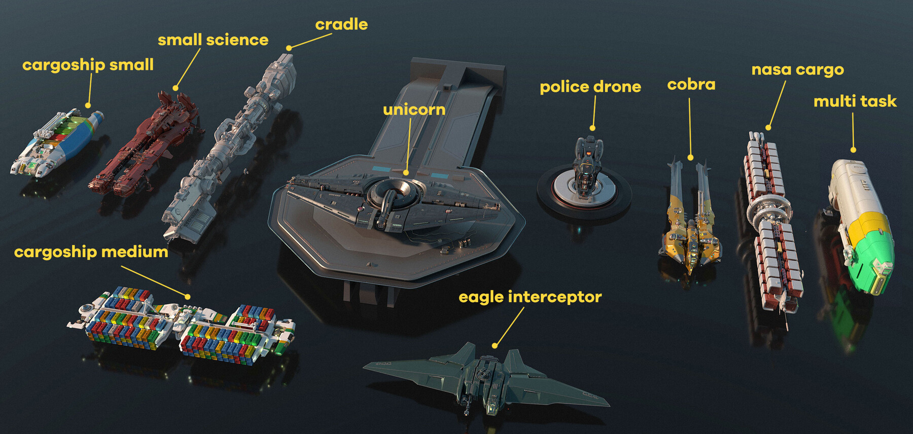 ArtStation - Scifi Spaceship Megapack | Game Assets