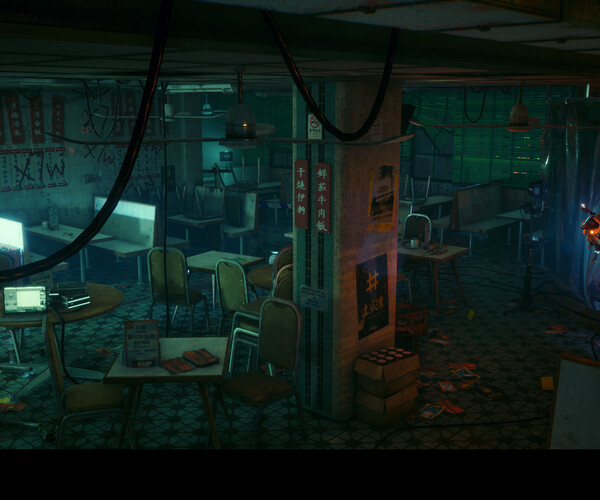 ArtStation - Restaurant Crime Scene Environment / Police Scene ...