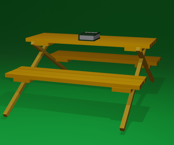 ArtStation - PICNIC TABLE LOW POLY 3D MODEL | Game Assets