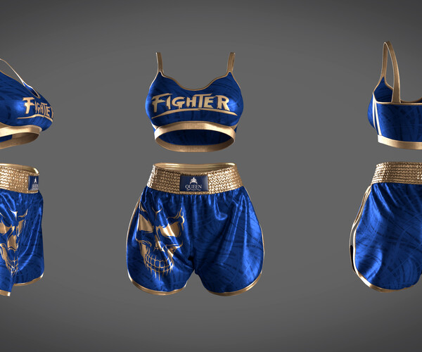 ArtStation - Fighter Woman Outfit Vol.01 - MD/CLO3D project file + OBJ ...