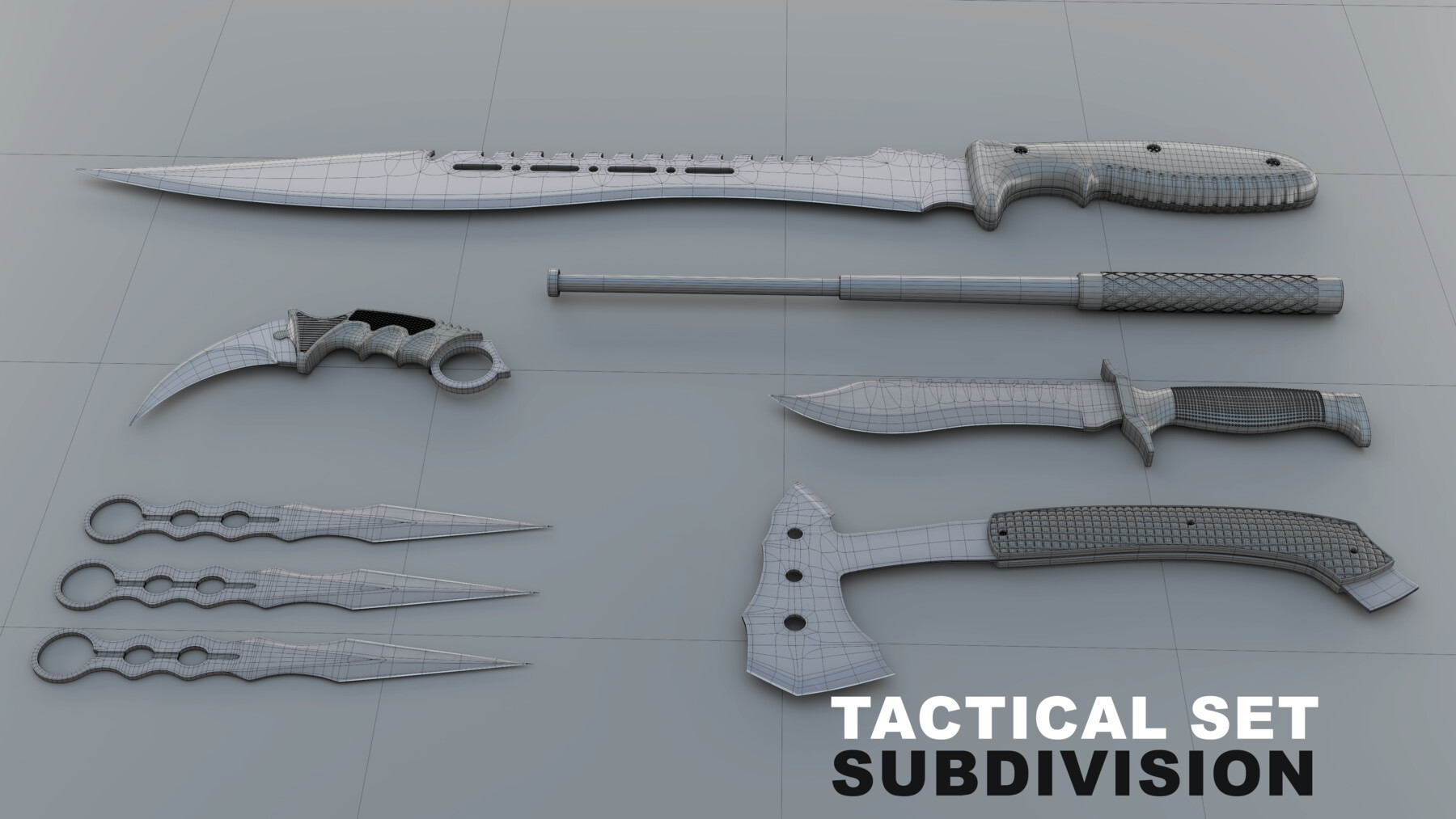 ArtStation - Tactical Knife Set - 6 Pieces | Resources
