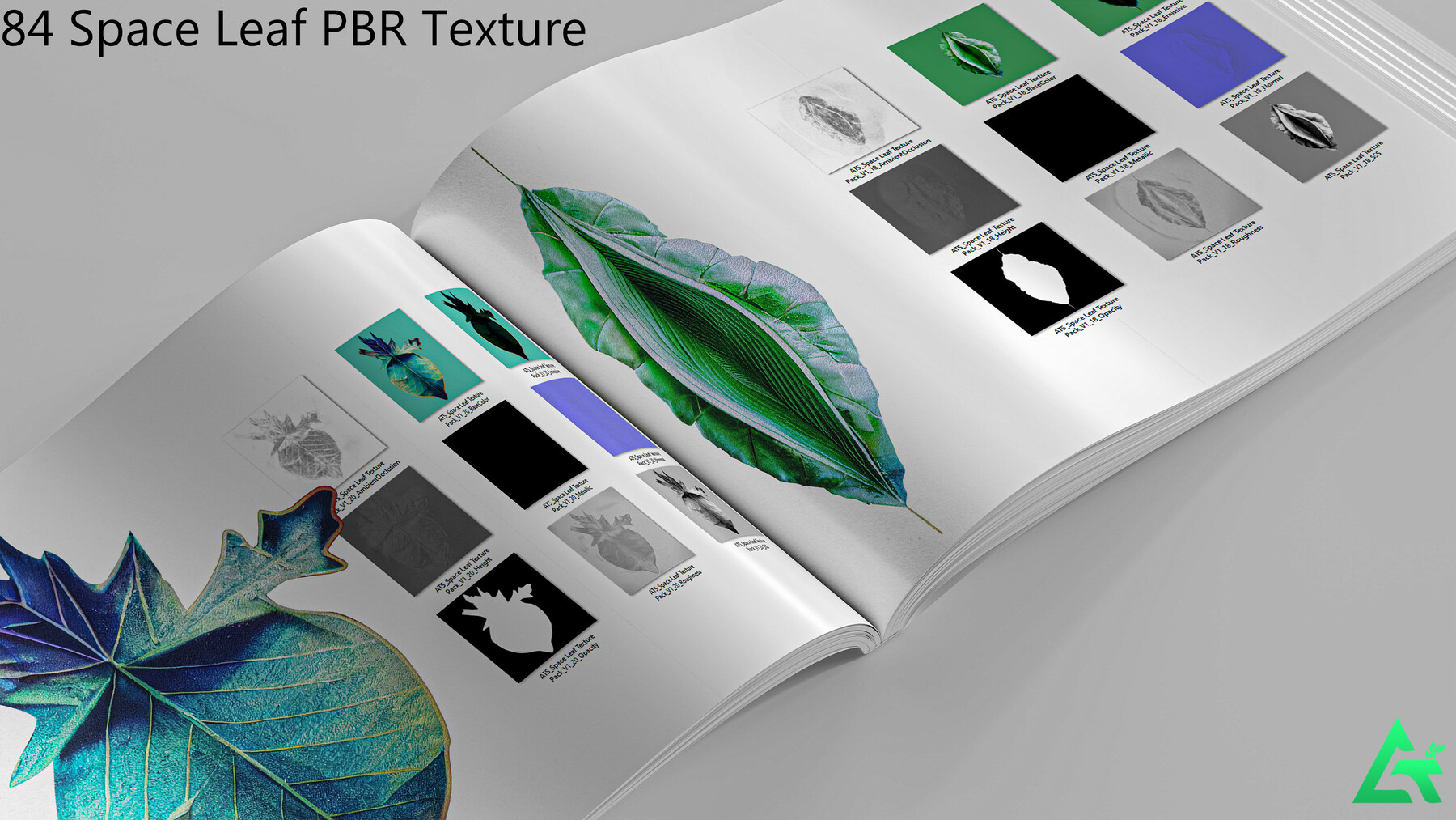 ArtStation - 84 Space Leaf Pack - PBR Texture - 4k - with Alpha Map ...