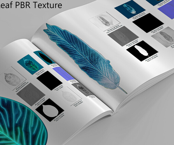 ArtStation - 84 Space Leaf Pack - PBR Texture - 4k - with Alpha Map ...