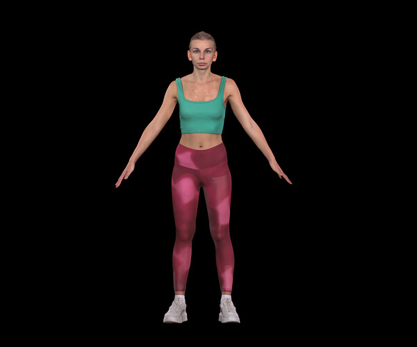 ArtStation - Clean A Pose Scan | Arina Shy Dressed | Resources