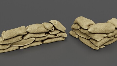 ArtStation - Sandbags | Game Assets