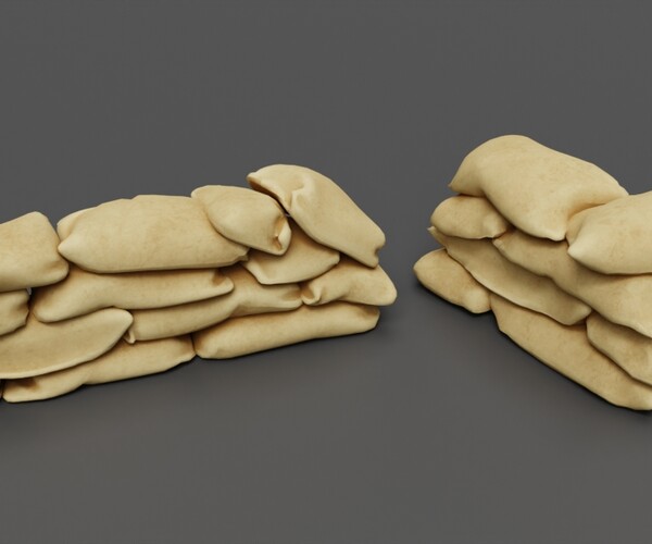 ArtStation - Sandbags | Game Assets