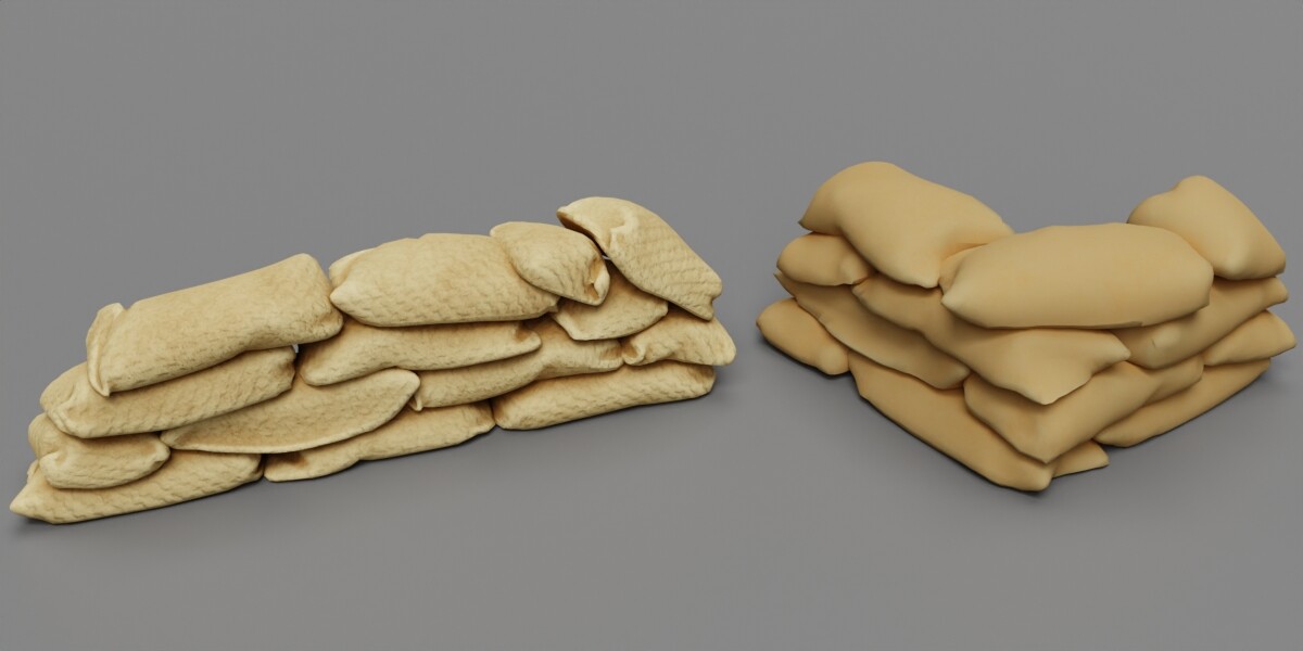 ArtStation - Sandbags | Game Assets