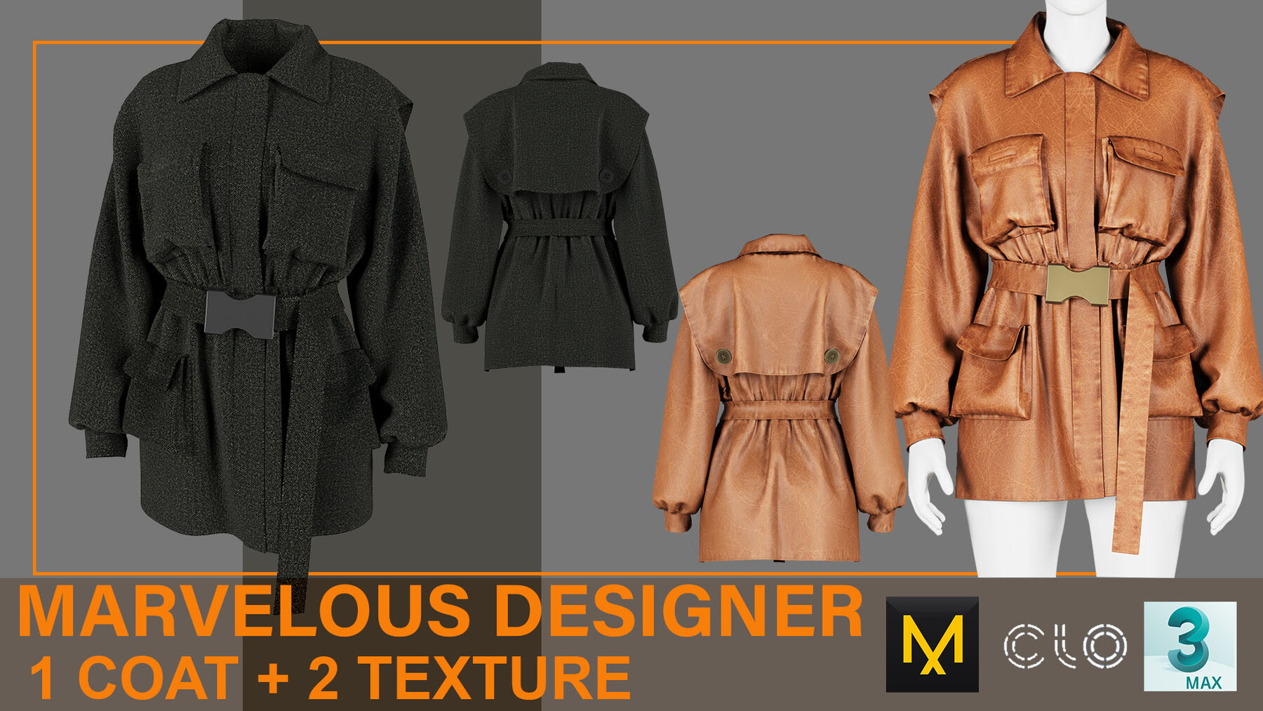 ArtStation - Duster coat/ Marvelous Designer | Game Assets