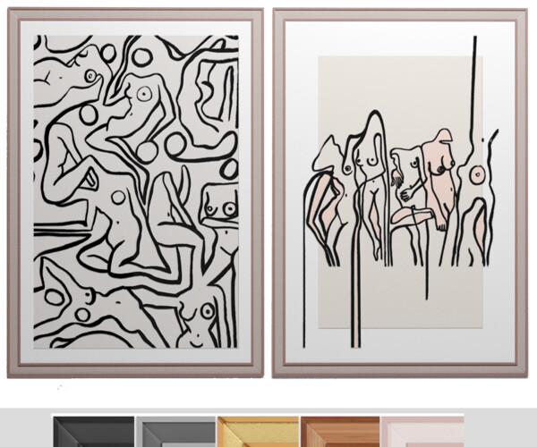 ArtStation - Art Frames 156- Ecstatic Nudes Art Print 2 | Resources