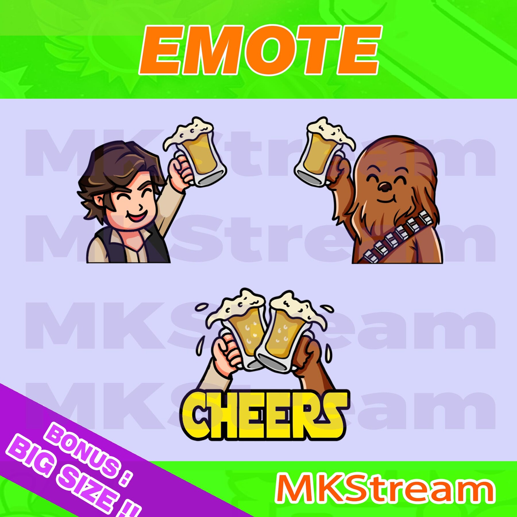 ArtStation - Twitch emotes star wars han solo chewbacca pack | Artworks