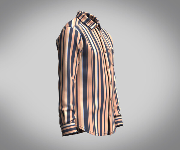 ArtStation - Men's Vintage Stripe Shirt | Resources