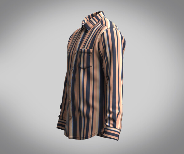ArtStation - Men's Vintage Stripe Shirt | Resources