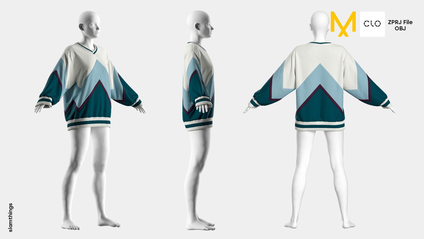 ArtStation - Streetwear Sweater #005 - Clo 3D / Marvelous Designer ...