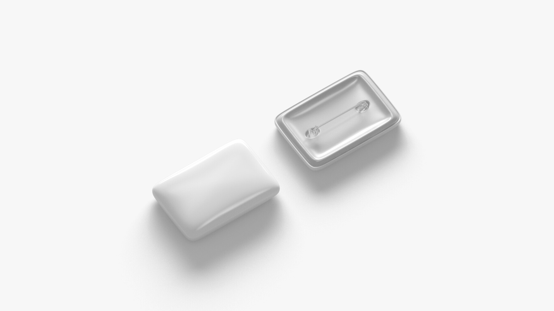 ArtStation - White Rectangular Button Badge - plastic clutch pin ...