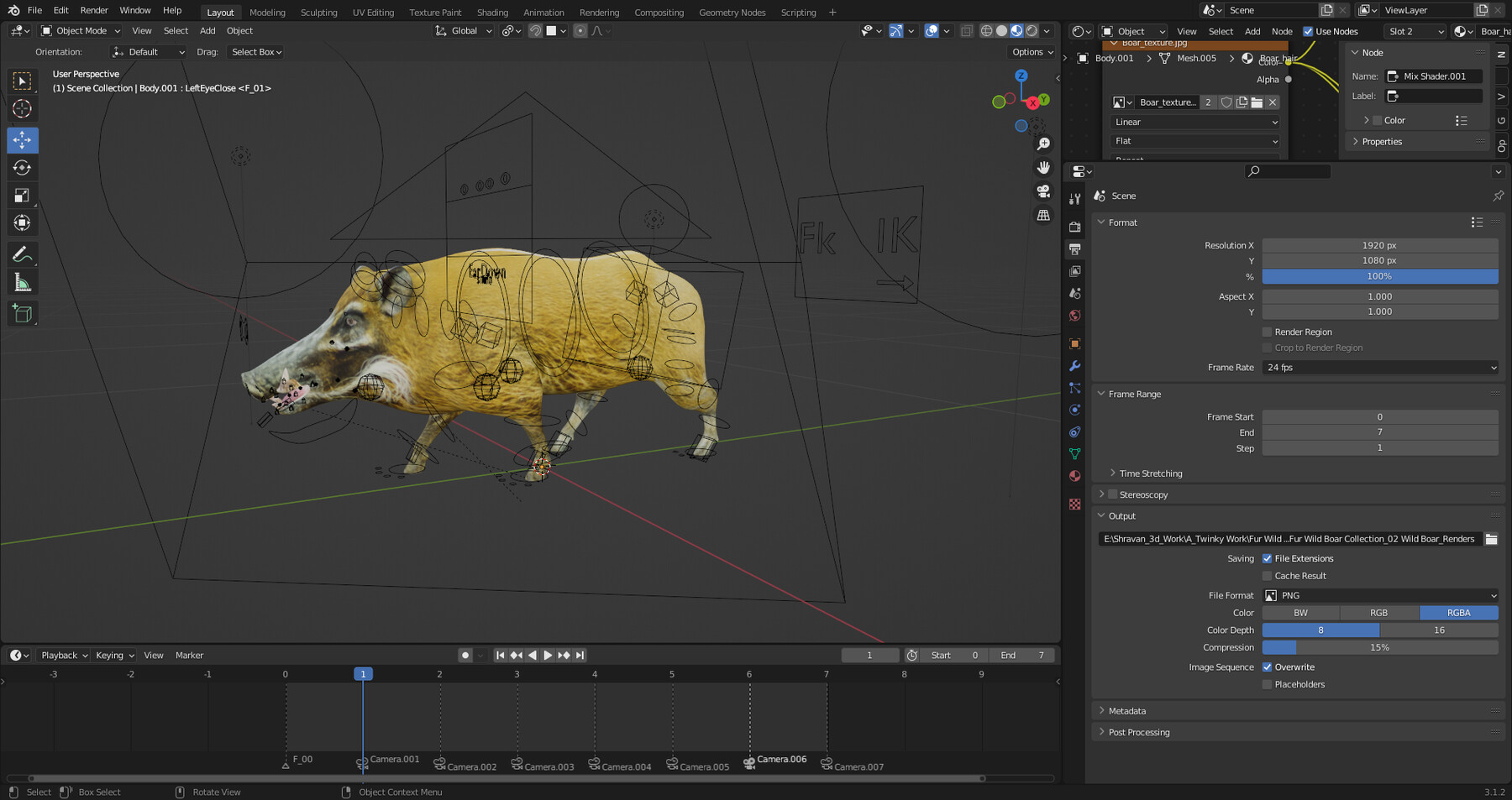 ArtStation - Fur Wild Boar Rigged and Animation V05 | Game Assets