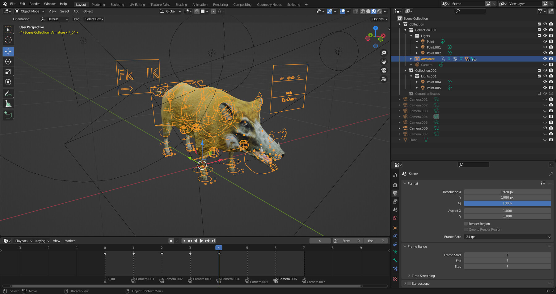 ArtStation - Fur Wild Boar Rigged and Animation V05 | Game Assets