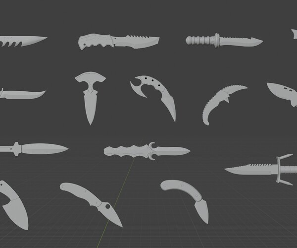 ArtStation - Pack of unique 3D Knives | Resources